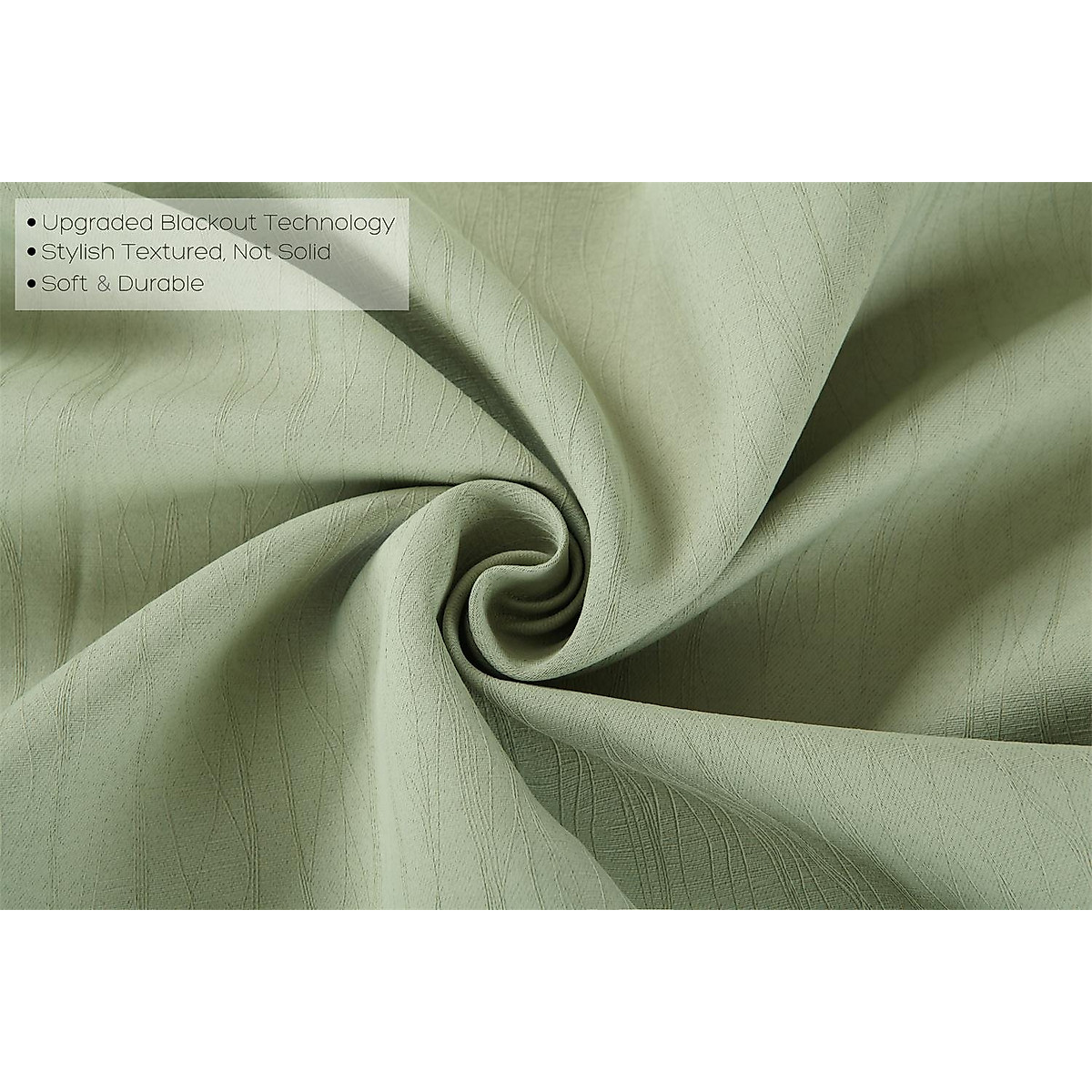 MIUCO Blackout Curtains Room Darkening Curtains Textured Grommet Panels for Living Room 2 Panels 52x84 Inch Long Sage