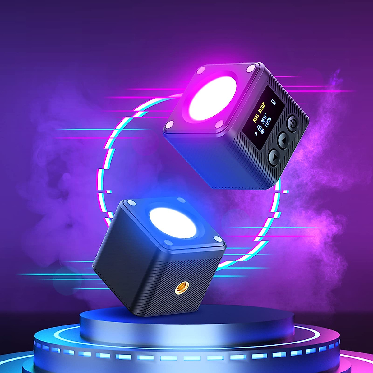 ULANZI L2 RGB COB Video Light Mini Cube Lights, LED Camera Light 360° Full Color Portable Photography Video Lighting, 800mAh Rechargeable & Magnetic Designs and 11 Dynamic Light Effects