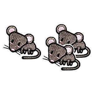 Tiny Truly Lovely Mouse Rat Cartoon Children Kid Embroidered Sew on Patches Stickers Logo Clothes T-Shirt Jackets Hats Jeans Backpacks DIY Embroidery Costume Patch for Men Women Boys Girls (3 PCS)