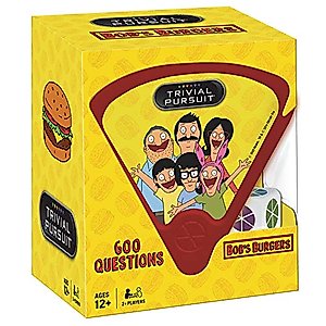 USAOPOLY Trivial Pursuit Bob's Burgers (Quickplay Edition) | Trivia Game Questions from Bob's Burgers | 600 Questions & Die in Travel Sized Container | Officially Licensed Bob's Burgers Game