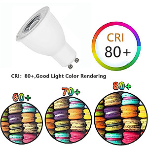 Edearkar GU10 LED Light Bulbs, 10W (100W Halogen Equivalent), 1000 Lumens, Non-Dimmable, 3000K Warm White, LED Bulbs for Recessed Track Lighting, AC90-265V, 60° Beam Angle, GU10 Base, Pack of 6