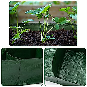 Pack 2 of Garden Raised Planting Bed with 4 Partition Grids,Durable PE Planter Bags for Vegetables,Suitable for Potato/Tomato/Flower/Garden Containers (2)