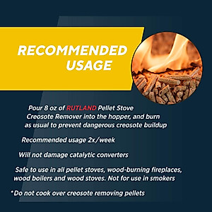 Rutland Products Pellet Stove Creosote Remover, Chimney & Flue Cleaning Wood Pellets, 8 Pound Bag