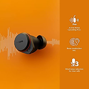 Philips GO A7507 Wireless Sports Headphones with Noise Canceling Pro (ANC), Bluetooth Multipoint and Bone Conduction Microphones for Crystal-Clear Calls, Black