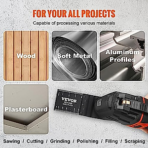 VEVOR 50PCS Oscillating Saw Blades, Universal Quick Release Oscillating Saw Blades, Multitool Tool Blades for Wood Plastic Aluminum, Fit Dewalt Milwaukee Hitachi Chicago Craftsman