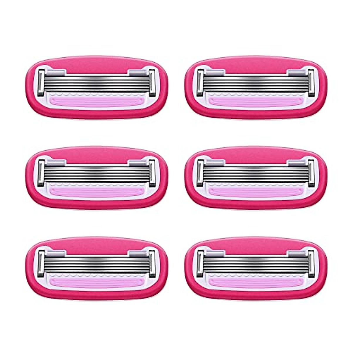 Amazon Basics Women's 5 Blade Razor Blades Refills, Fits Amazon Basics FITS System & Venus Handles, 6 Cartridges (Pack of 1)