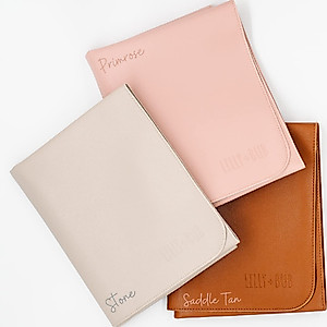 Changing Pad (16 x 30), Vegan Leather Baby Wipeable Changing Mat Portable Changing Pad Diaper Leather Changing Mat - Foldable Changing Mat - Changing Mat Baby Station (Primrose)