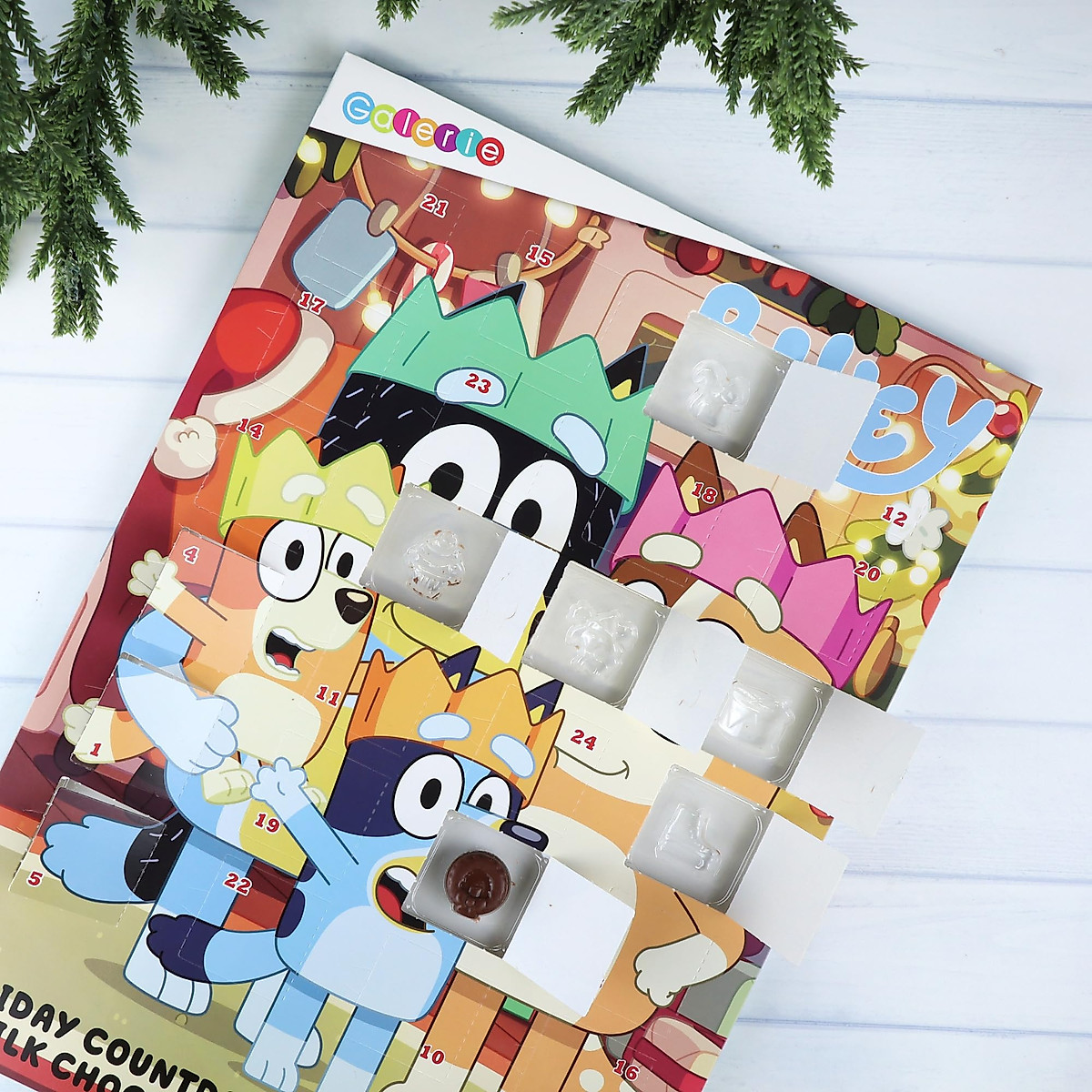 Galerie Bluey Advent Calendar, Countdown To Christmas 2023, 24 Days with Chocolate, 1.76 Ounces