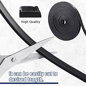 134 Inches Flexible Magnetic Strip Insert Shower Door Magnetic Strip Replacement Long Magnet Roll for Crafts for Framed Semi Framed Swinging Glass Shower Doors, Black (1 Roll)