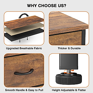 Lulive 18 Drawer Dresser, Tall Dressers for Bedroom, Large Capacity Fabric Dresser & Chest of Drawers for Hallway, Entryway, Closet, Living Room (Rustic Brown)