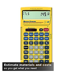 Calculated Industries 4019 Material Estimator Calculator,Yellow & Calculated Industries 2140 Construction Master Pro Workbook and Study Guide | 4 Comprehensive Sections