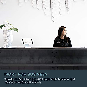 IPORT Luxe (LuxePort) BaseStation iPad Stand - Compatible with All Luxe Cases for iPad Mini 4 and 5, iPad 9.7, 10.2, 10.5 - White