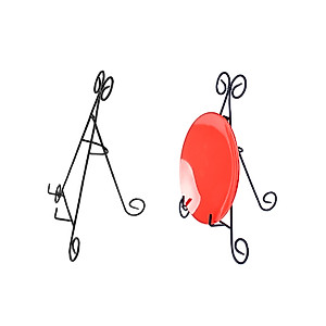 Super Z Outlet Tall Black Iron Curve Design Adjustable Display Stand for Photo Picture Albums, Home Decoration, Fine China Plates, Arts & Crafts Showcase (12")