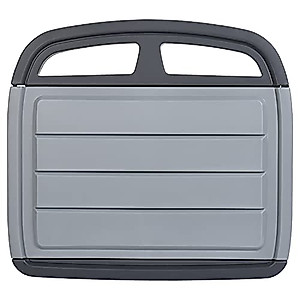 HelpMate Plastic Garden Water Hose Holder Wall Mount with 2 Shelf Cabinet for Garden Tools and Supplies- Matching Grey 8-pattern Garden Hose Spray Gun Included - holds up to 150 ft. Garden Hose