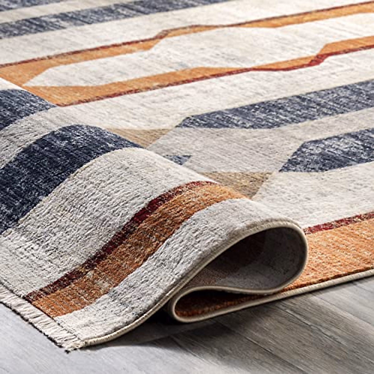 nuLOOM Marita Distressed Geometric Area Rug, 5' x 8', Beige