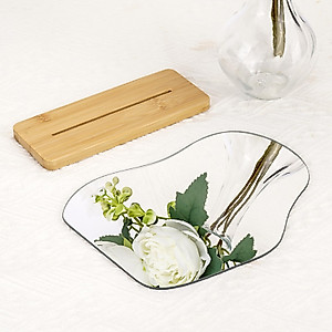 YOSELY Makeup Mirror Vanity Mirror Frameless, Frameless Table Mirror, Desk Tabletop Mirrors with Stand for Bedroom,Living Room