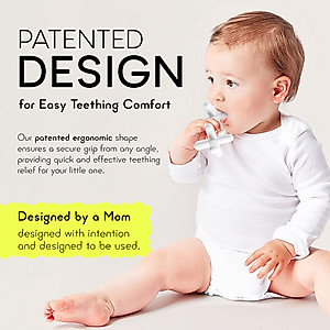 Moonlight Silicone Teethers for Babies, Baby Teether for Infants, Toddlers, Newborns, Dishwasher and Freezer-Safe Teething Toy, White - Moonjax