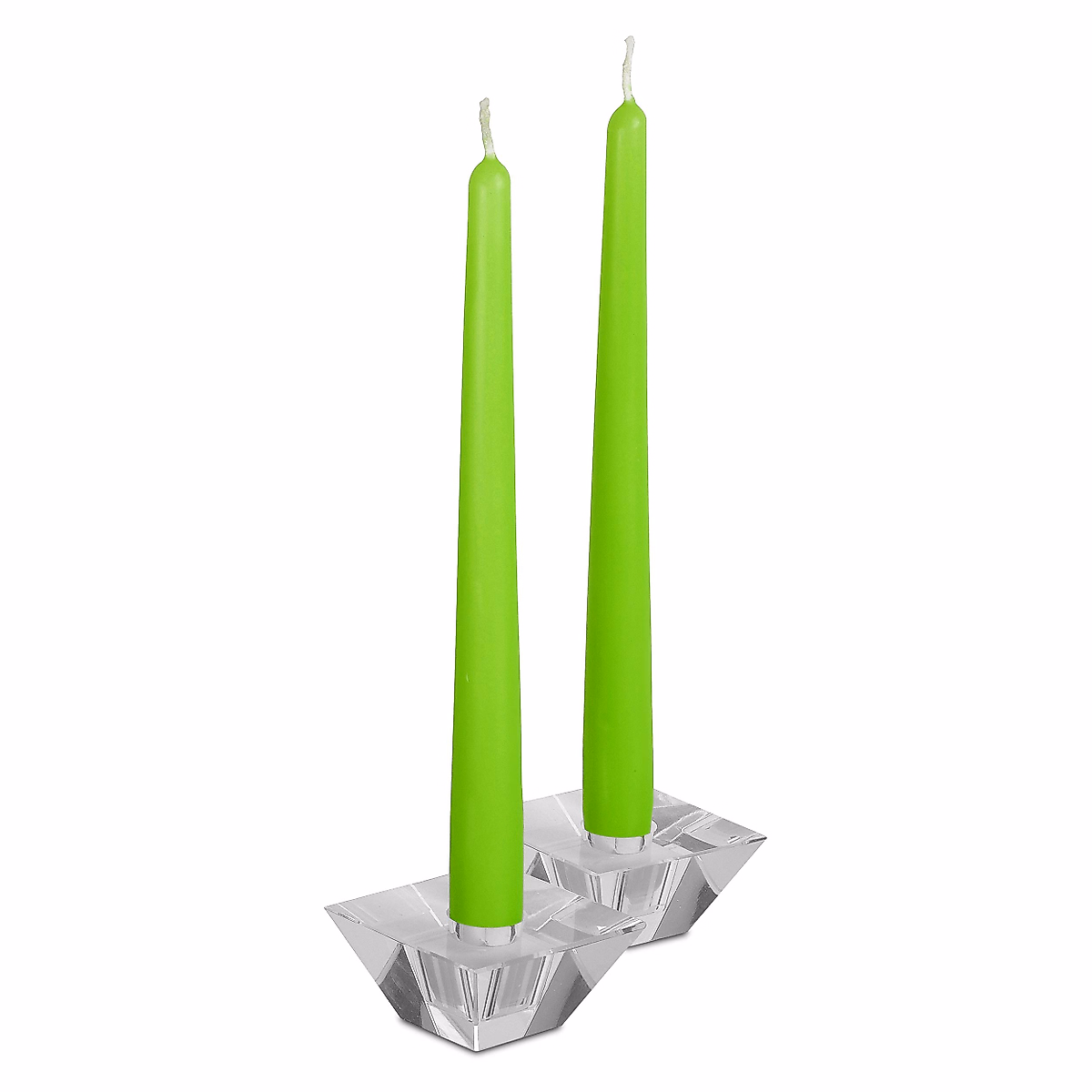 12 Pack Tall Taper Candles - 10 Inch Lime Dripless, Unscented Dinner Candle - Paraffin Wax with Cotton Wicks - 8 Hour Burn Time