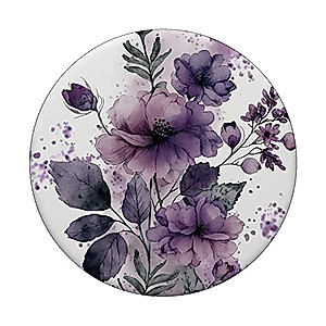 Purple Lavender Blossom Leaves Flowers Floral Girly PopSockets Standard PopGrip