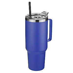 HASLE OUTFITTERS 40 oz Stainless Steel Tumbler with Handle, Vacuum Insulated Tumblers Bulk, Reusable Double Wall Travel Coffee Mug, Durable Powder Coated Water Bottle(Dark Blue, 1)