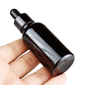 seafulee 1 oz Black Glass Bottles (30ML), with Black Glass Eye Droppers