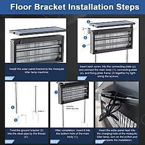 Solar Bug Zapper Outdoor / Indoor Waterproof, High Powered 4200V Mosquito Killer,Camping,Patio,Garden Insect Repellent Charging Killing Artifact