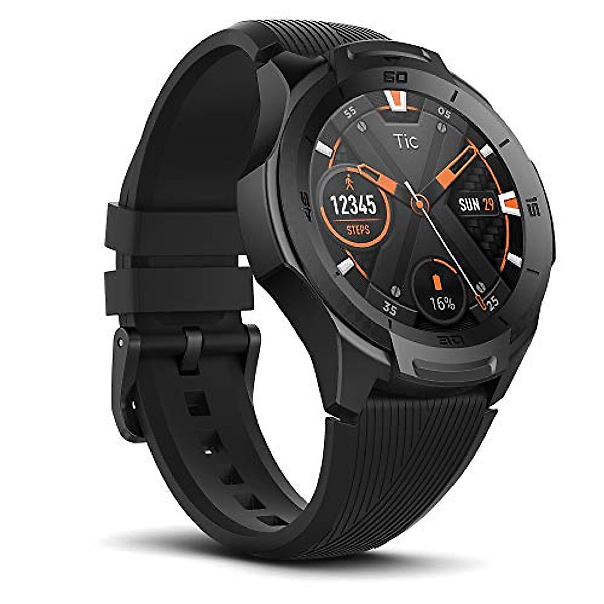 TicWatch S2, Waterproof Smartwatch with Built-in GPS for Outdoor Activities, Wear OS by Google, Compatible with Android and iOS (Black)