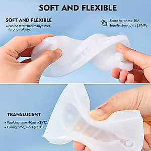 Magicfly Silicone Mold Making Kit, Liquid Silicone Rubber 32oz, Translucent Clear Mold Making Silicone Rubber, for Casting Resin Molds, Silicone Molds, Soap, Candle, Clay