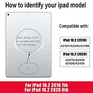 for iPad 8 2020 8th Generation Screen Replacement Digitizer 10.2" A2270 A2428 A2429 A2430 Touch Glass Assembly Includes Home Button+PreInstalled Adhesive+Toolkit,White