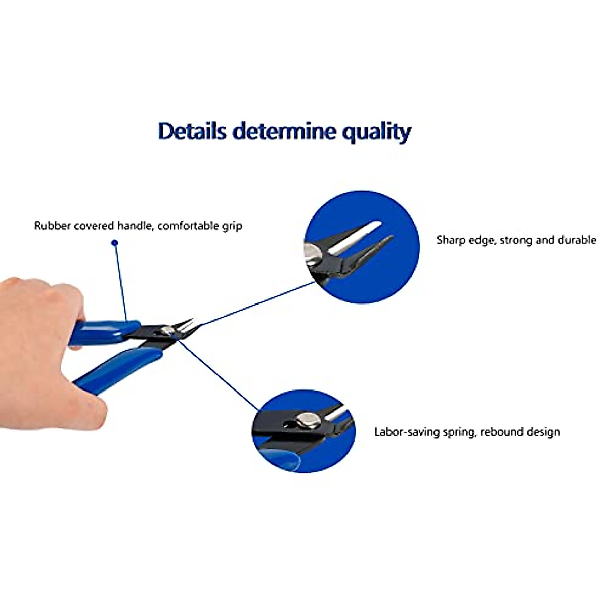 Flush Cutter Micro Precision Wire Cutters Diagonal Cutting Pliers for Electronic, Model, Jewelry Making