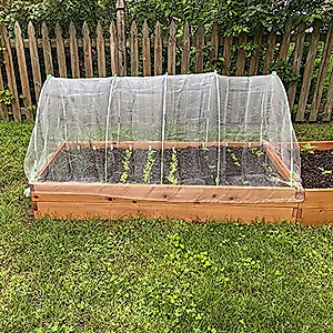 Greenhouse Hoops Planting Tunnel 6X6.7ft with 24 Garden Clips,Fiberglass Support Hoops Frame for Plant Covers Freeze Protection Net ,Plant Support ,Raised Beds