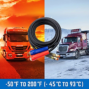 YiaChuii 15 FT Air Line Hose Assembly Set Straight Heavy Duty Air Power Hoses for Trailer Truck Tractors Parts