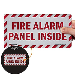 SmartSign "Fire Alarm Panel Inside" Label | 5" x 10" 3M Engineer Grade Reflective