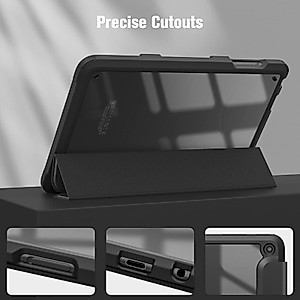 Fintie Hybrid Slim Case for All-New Amazon Kindle Fire 7 (2022 Release-12th Generation) Latest Model - Shockproof Cover with Transparent Back Shell, Black