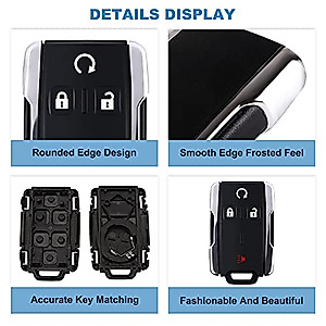 ECCPP Key Fob Case (Shell only) for Chevy Silverado Key Fob 1500 2500 HD 3500 HD Colorado Suburban Tahoe/for GMC Yukon Keyless Entry Remote M3N-32337100 (1pcs)