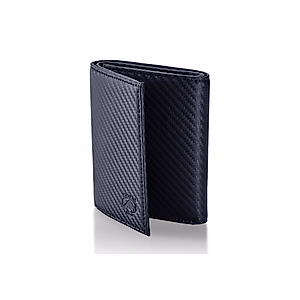 Stealth Mode Carbon Fiber Trifold RFID Wallet For Men With Flip Out ID Holder (Carbon Fiber)