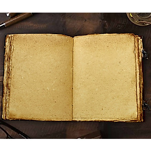 cuero 3 Moon Blue Lapiz Embossed Vintage Leather Journal | 240 Pages of Antique Handmade Deckle Edge Vintage Paper, Leather Sketchbook, Drawing Journal, Great Gift (9 inch 12 inch, brown)