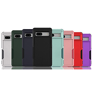 MDCN for Google Pixel 7a Case: Dual Layer Protective Heavy Duty Cell Phone Cover Shockproof Rugged with Screen Protector - Military Protection Bumper Tough - Google Pixel 7a 2023, Black