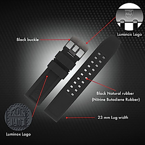 Luminox Men's Black 3050 Navy SEAL Colormark Series Rubber Watch Band