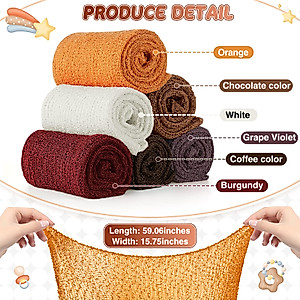 Tudomro 6 Pcs 15.8 x 59'' Newborn Baby Stretch Wraps Set 6 Colors Baby Photography Props Unisex Newborn Long Ripple Wrap Photo Blanket for Baby Girl Boy Christmas DIY Photography Prop(Elegant Color)