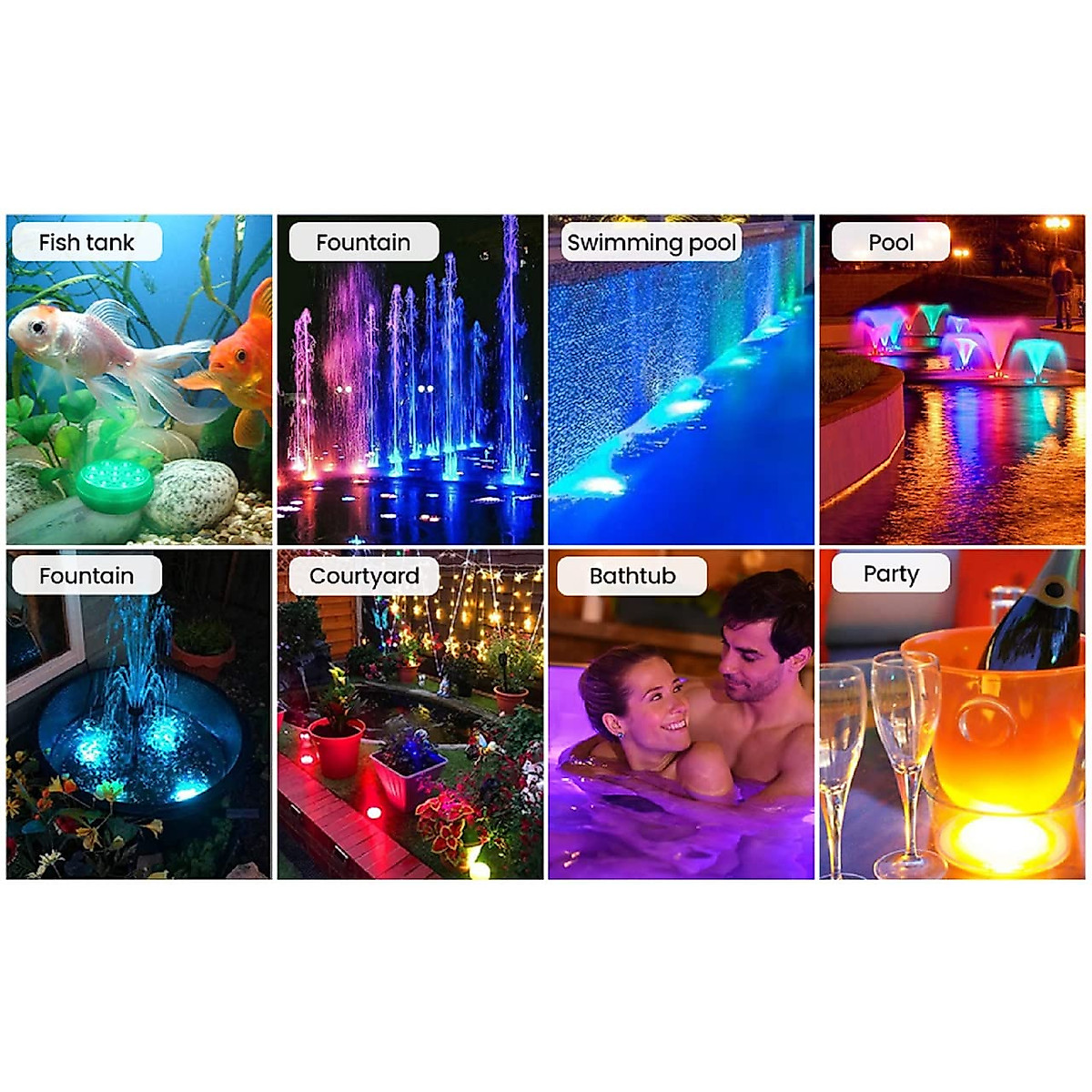 Spa Lights for Hot Tub,Waterproof 15 LEDs and 16 Colors Changing Spa Lights, Wireless Pond Light,Bathtub Lights,Pool Light with Magnet and 5 Suction Cups,Hot tub Light,3xAA Battery Operated