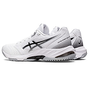 ASICS Women's Netburner Ballistic FlyteFoam 3 Volleyball Shoes, 8, White/Black