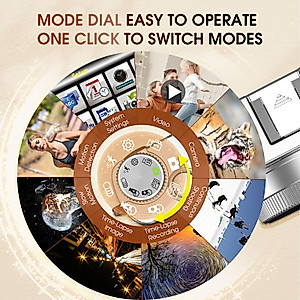 Upgraded 4K Digital Camera with SD Card Autofocus,48MP Point and Shoot Camera with Flash Viewfinder & Dial,Vlogging Camera Anti-Shake,16X Zoom Portable Travel Camera,2 Batteries