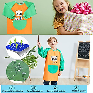 Kids Art Smocks,Long Sleeve Children Smock,Waterproof Anti-oil Kids Apron,With Pockets Art Smock and Apron for Kids.for Age 5-12 Years. Green