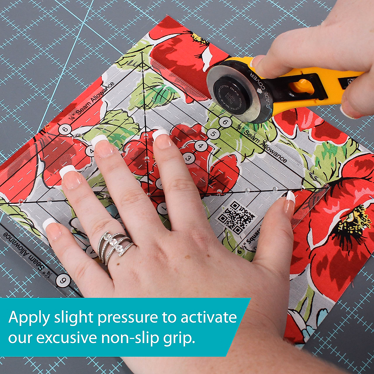 Creative Grids 9-1/2in Square It Up or Fussy Cut Square Quilt Ruler - CGRSQ9