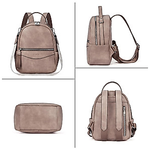 CLUCI Mini Backpack Purse for Women Fashion Leather Small Backpacks Ladies Shoulder Backpack Convertible Handbags Light Brown