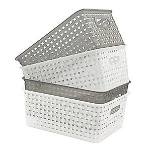 Doryh Small Plastic Storage Basket, 4-Pack