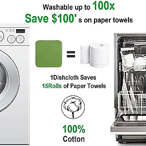 50PSC Reusable Paper Towels Washable Roll Super Absorbent Cotton Cloths Paper Towels Reusable Washable Kitchen Paper Towels for Household Cleaning(Multi Colors, Solid Style)