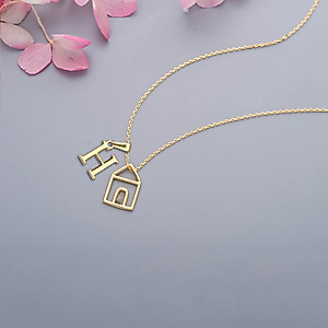 Peachrino House Necklace,Singe Necklace, Album Inspired Fans Gifts, Singer Fan Gifts, Singer Merchandise (Gold)