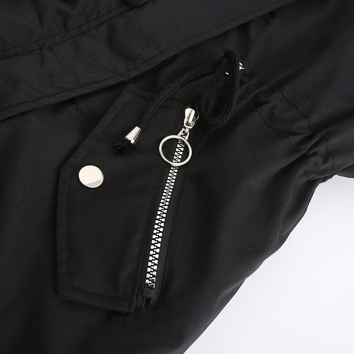 FMCHICO Womens Trench Coat Long Women's Fluffy Warm Coat Outwear Windbreaker Winter Warm Coat Jacket Faux Fur Lined Trench Hooded Thick Overcoat Black